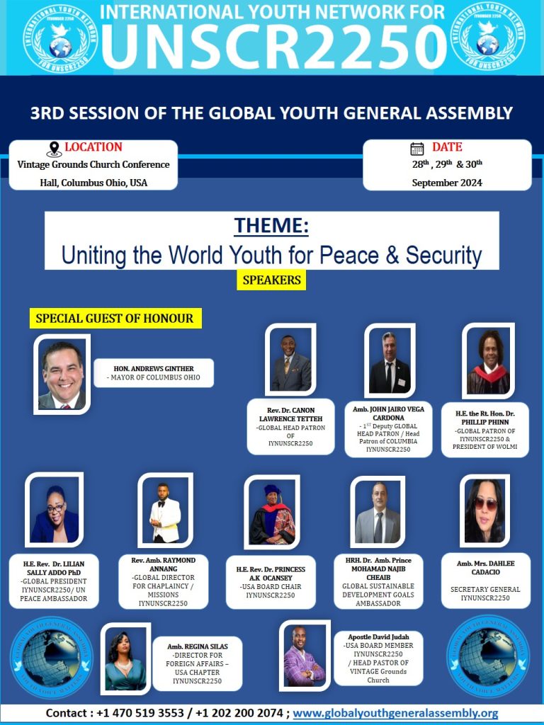 NEWS & EVENTS – IYNUNSCR 2250 Global Youth General Assembly